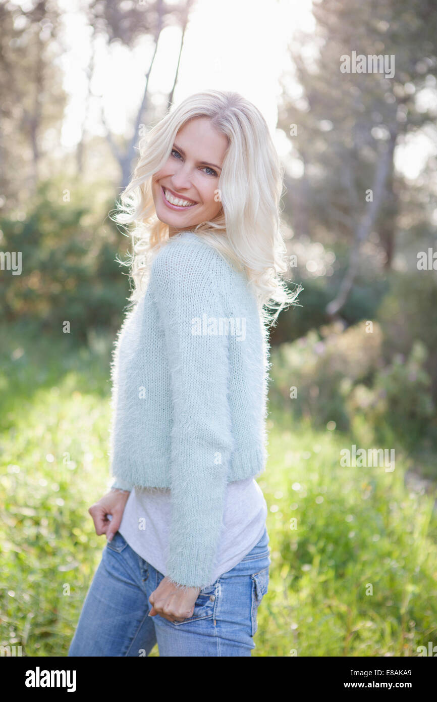 Woman sunny garden hi-res stock photography and images - Alamy