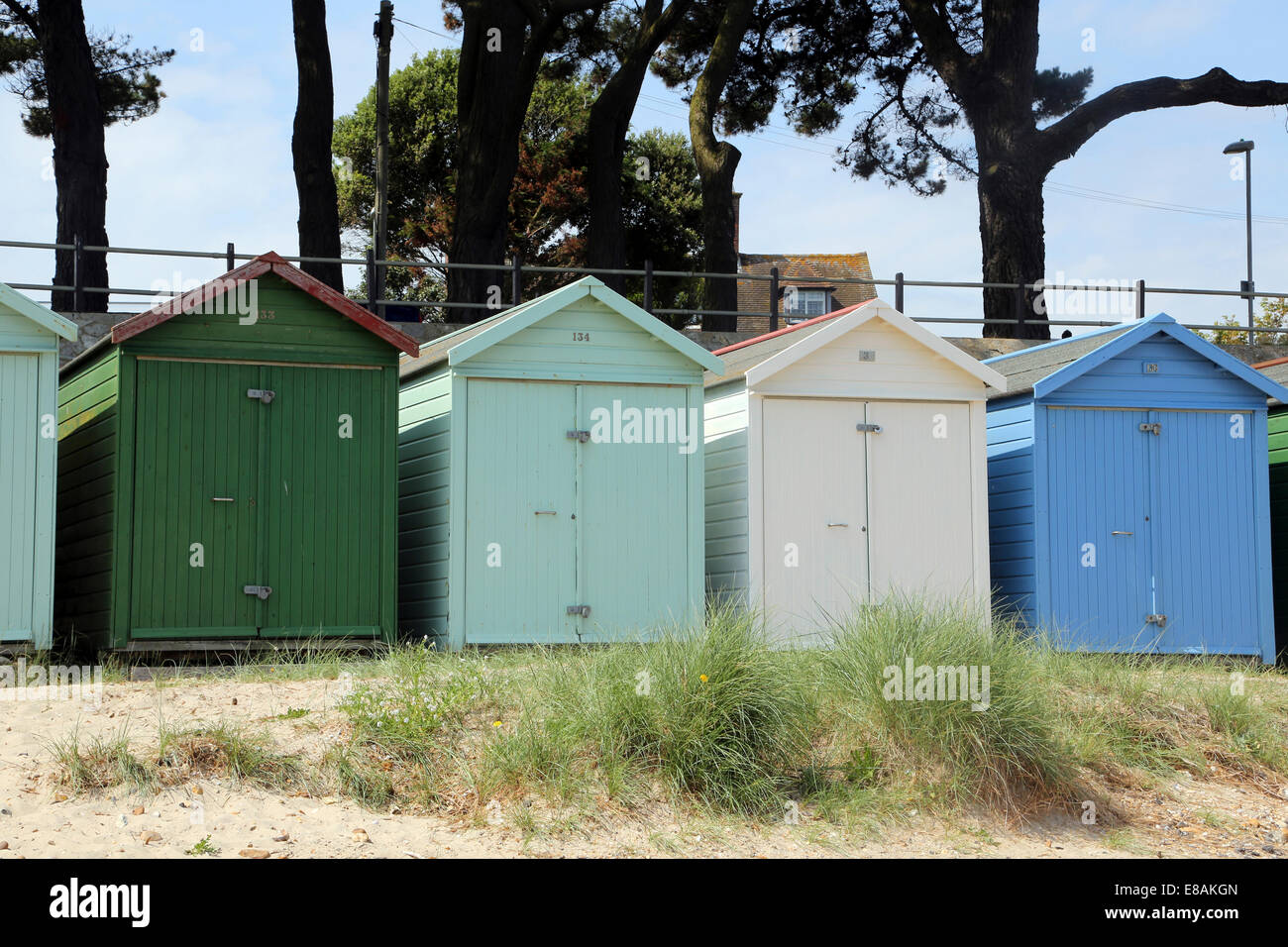 Beach Huts On Avon Beach Mudeford Dorset England Stock Photo - Alamy