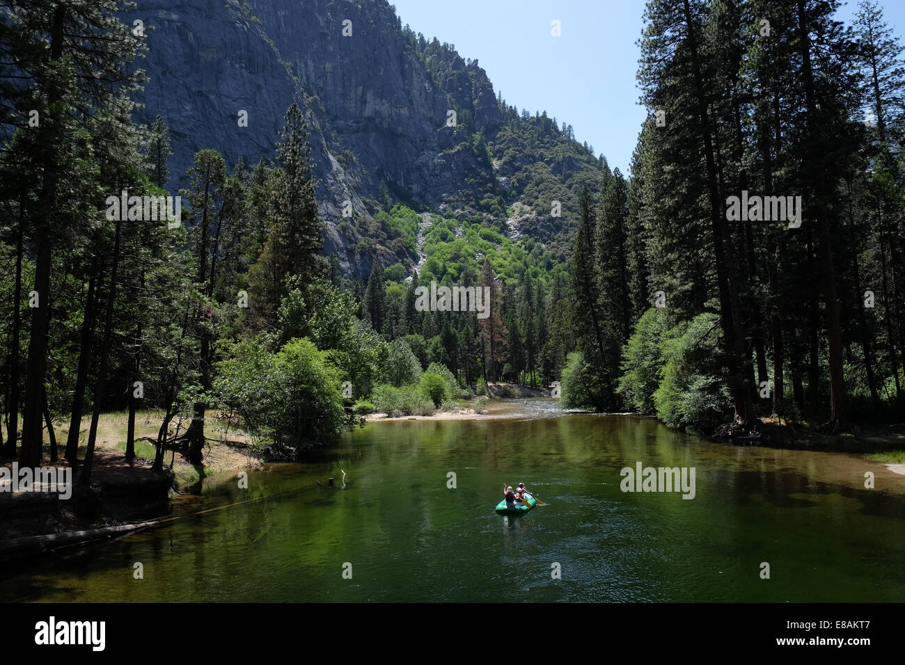 Rafting down the Merced river in Yosemite national park Stock Photo - Alamy