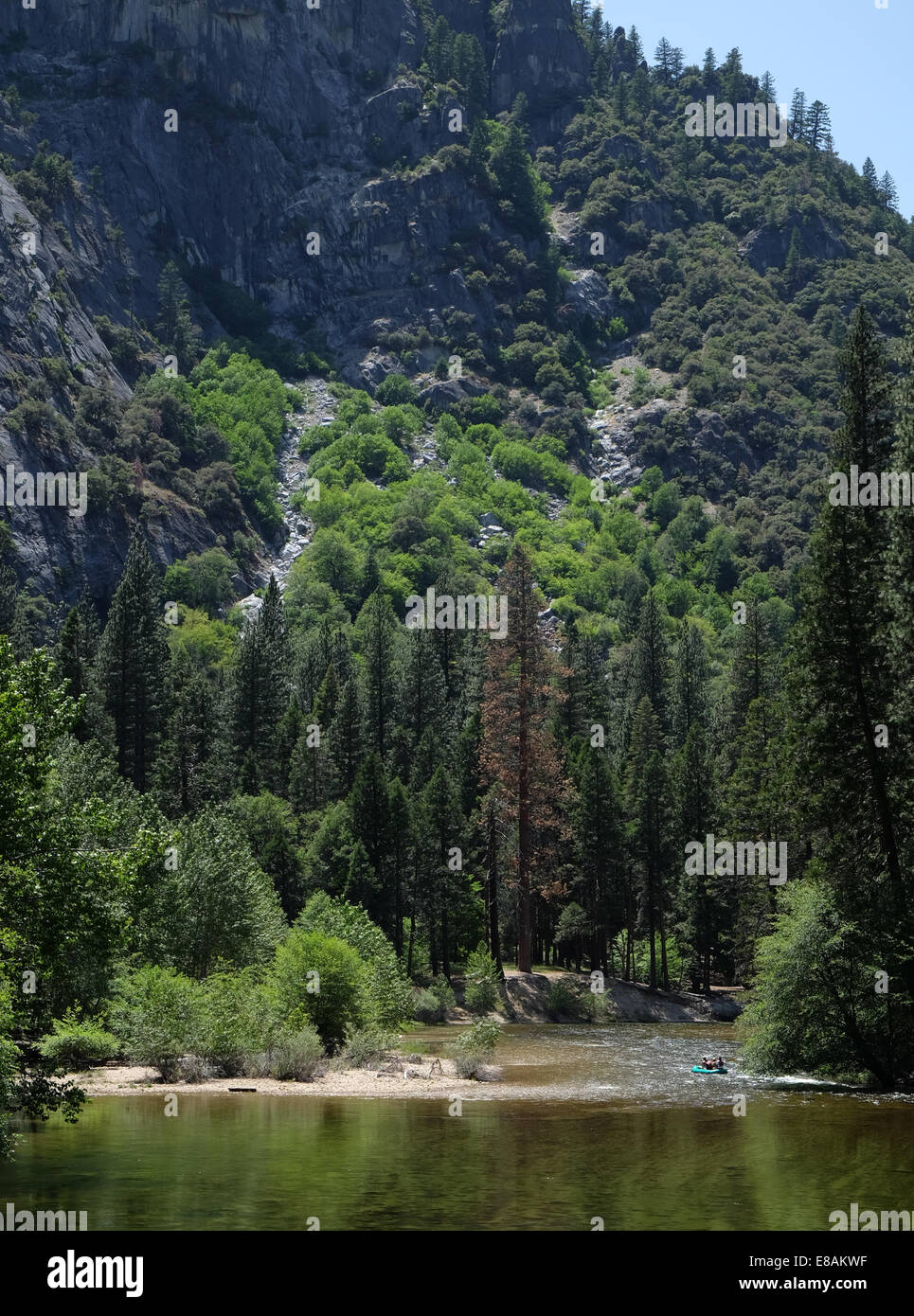 Rafting down the Merced river in Yosemite national park Stock Photo - Alamy