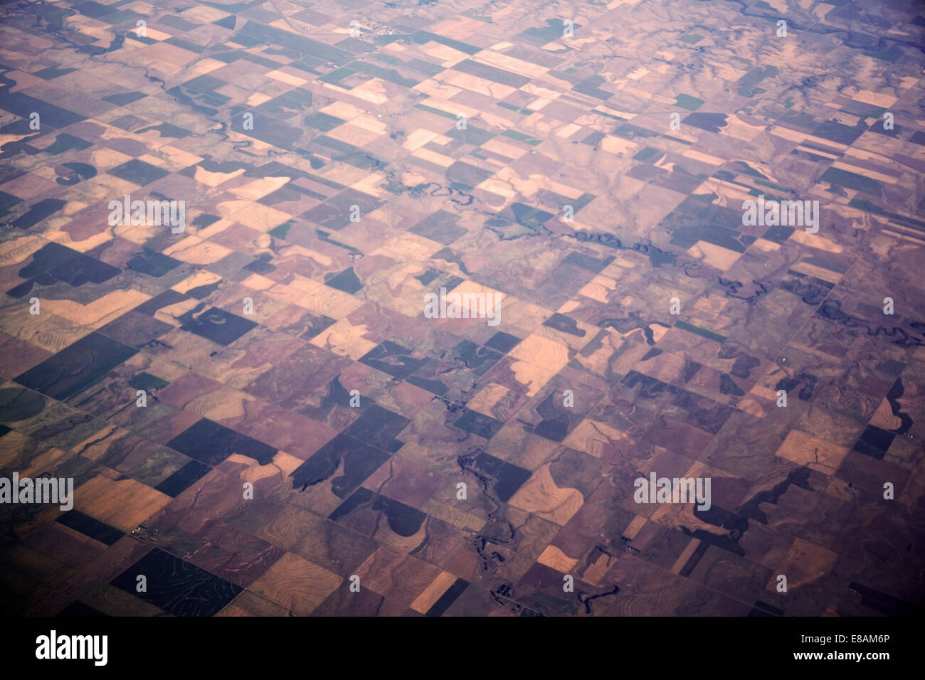 Aerial view over fields Stock Photo - Alamy