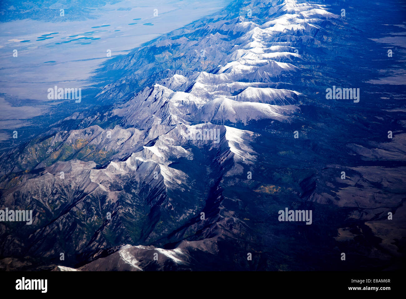 Aerial view over mountains Stock Photo - Alamy