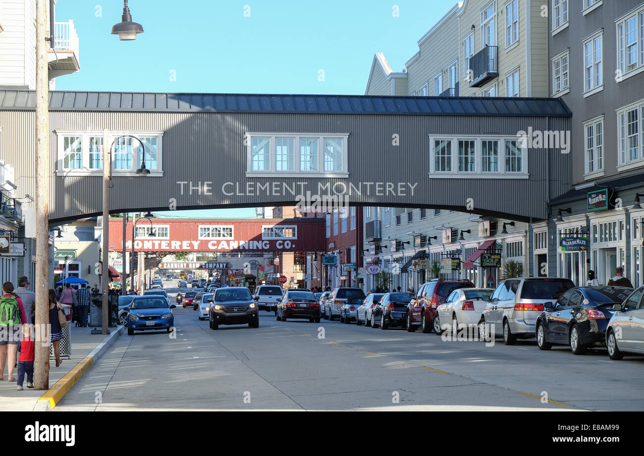 A street view of Cannery Row the Clement Monterey hotel Stock Photo - Alamy