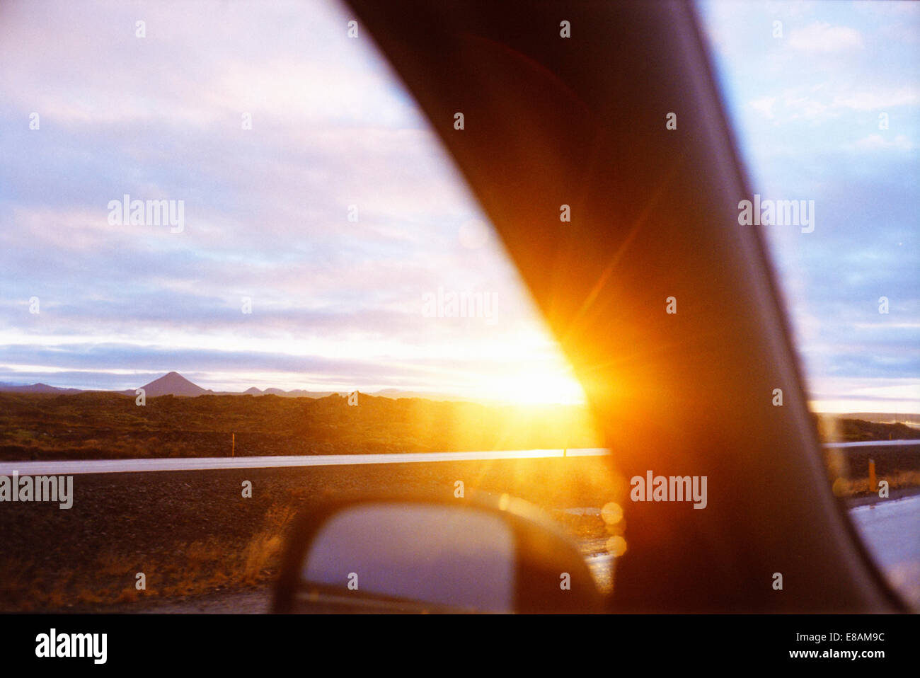Sunrise through car window hi-res stock photography and images - Alamy