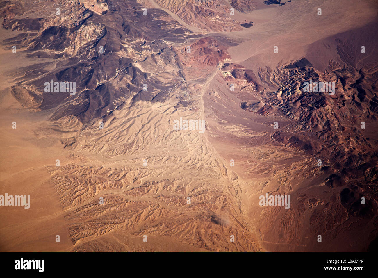 Aerial view over desert Stock Photo - Alamy