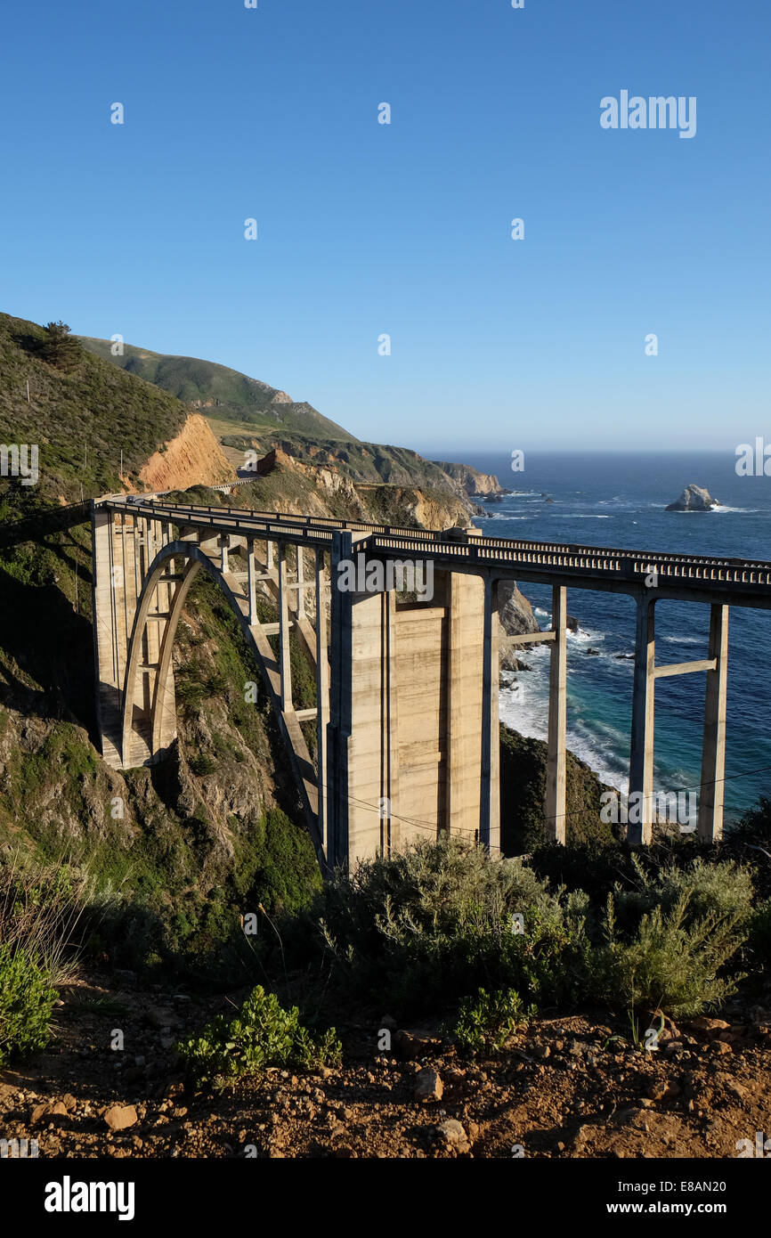Bixby creek bridge in California Big Sur on highway route 1 Stock Photo ...