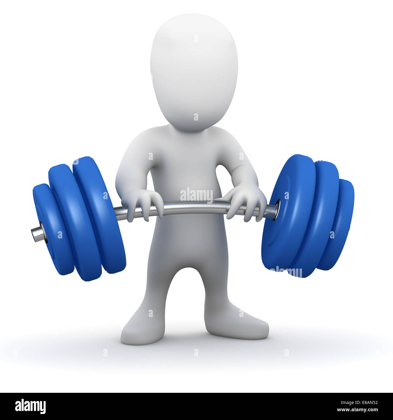 3d render of a little person lifting weights Stock Photo - Alamy