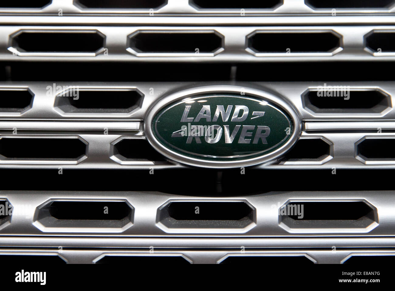 Paris, France. 3rd Oct, 2014. The logo of Land Rover is pictured during ...