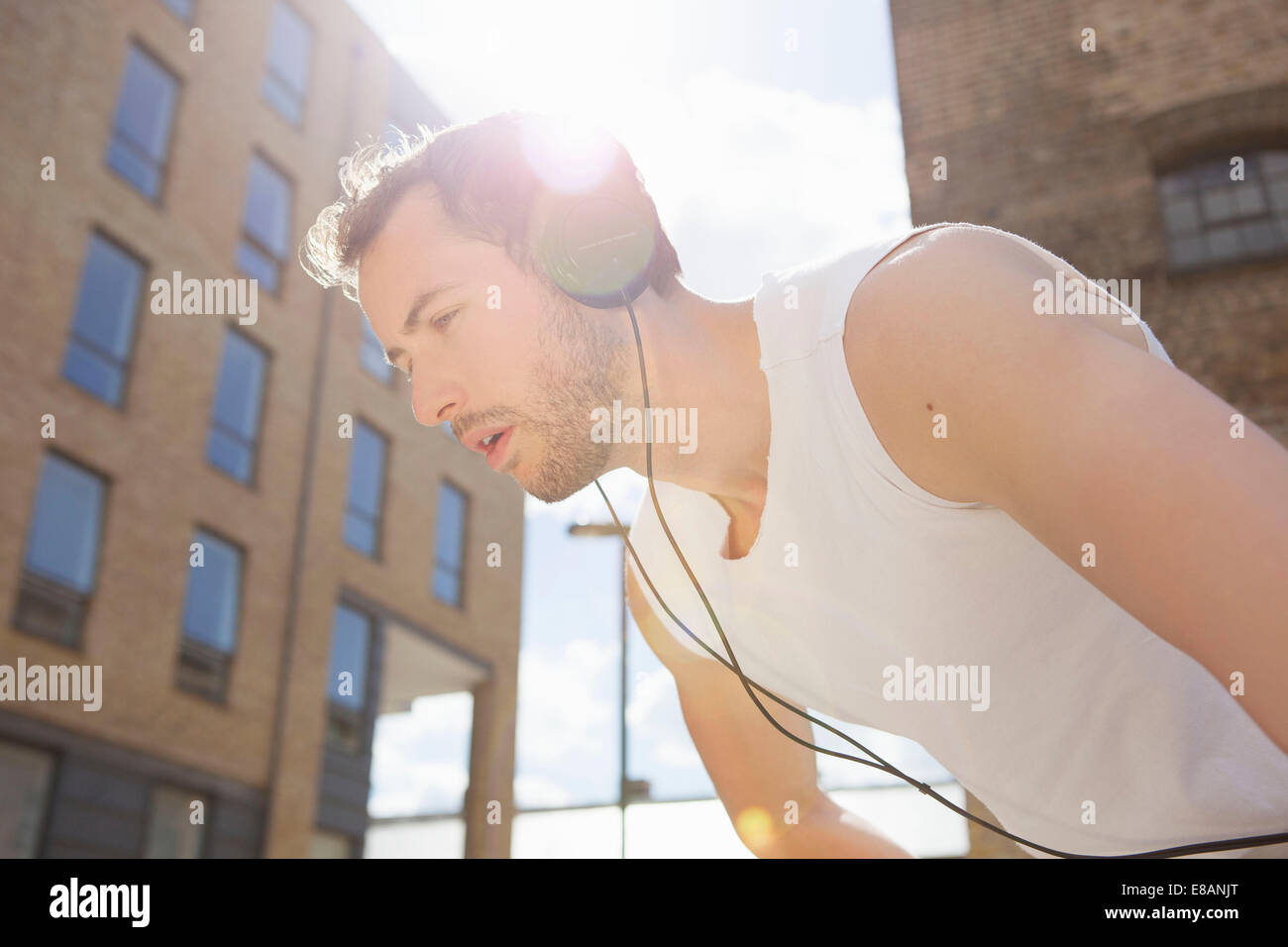 Man taking break at exercise Stock Photo - Alamy Man taking break at exercise Stock Photo - Alamy