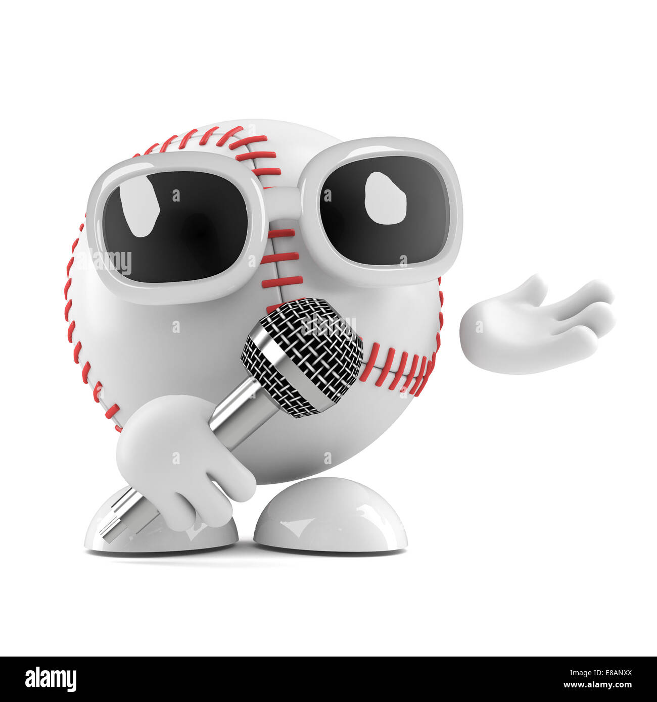 3d render of a baseball holding a microphone Stock Photo - Alamy