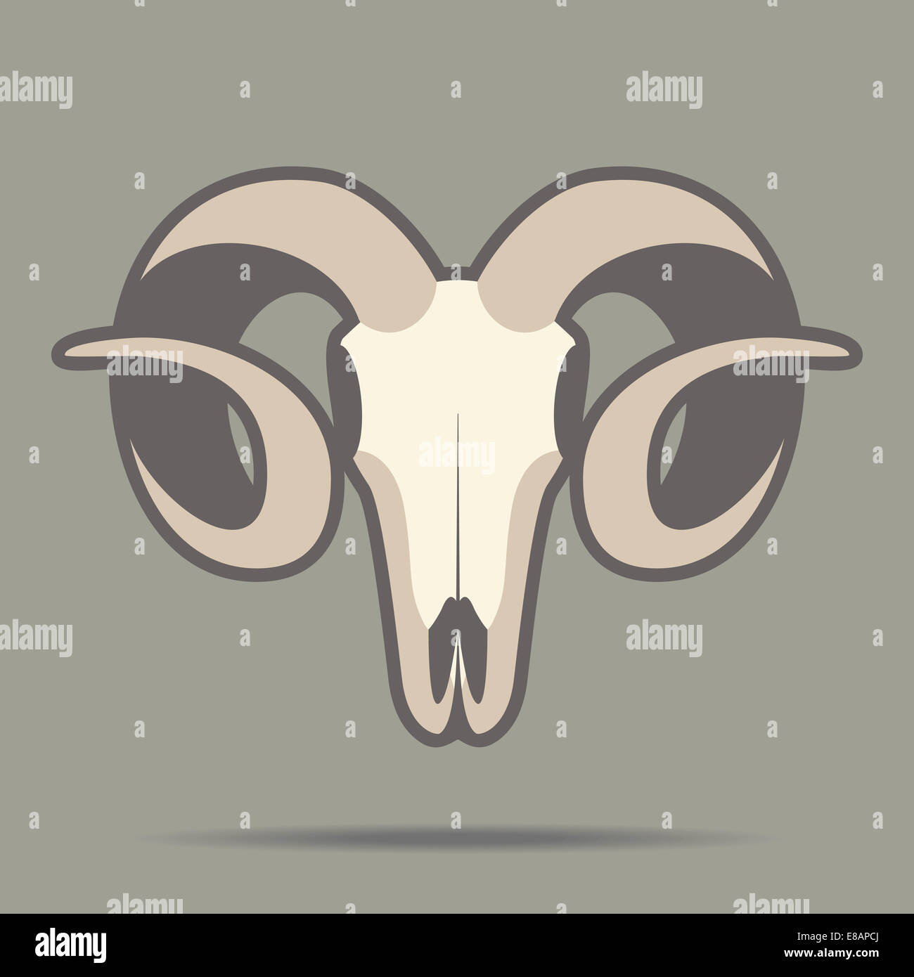 Ram's skull mascot isolated on a brown background Stock Photo - Alamy