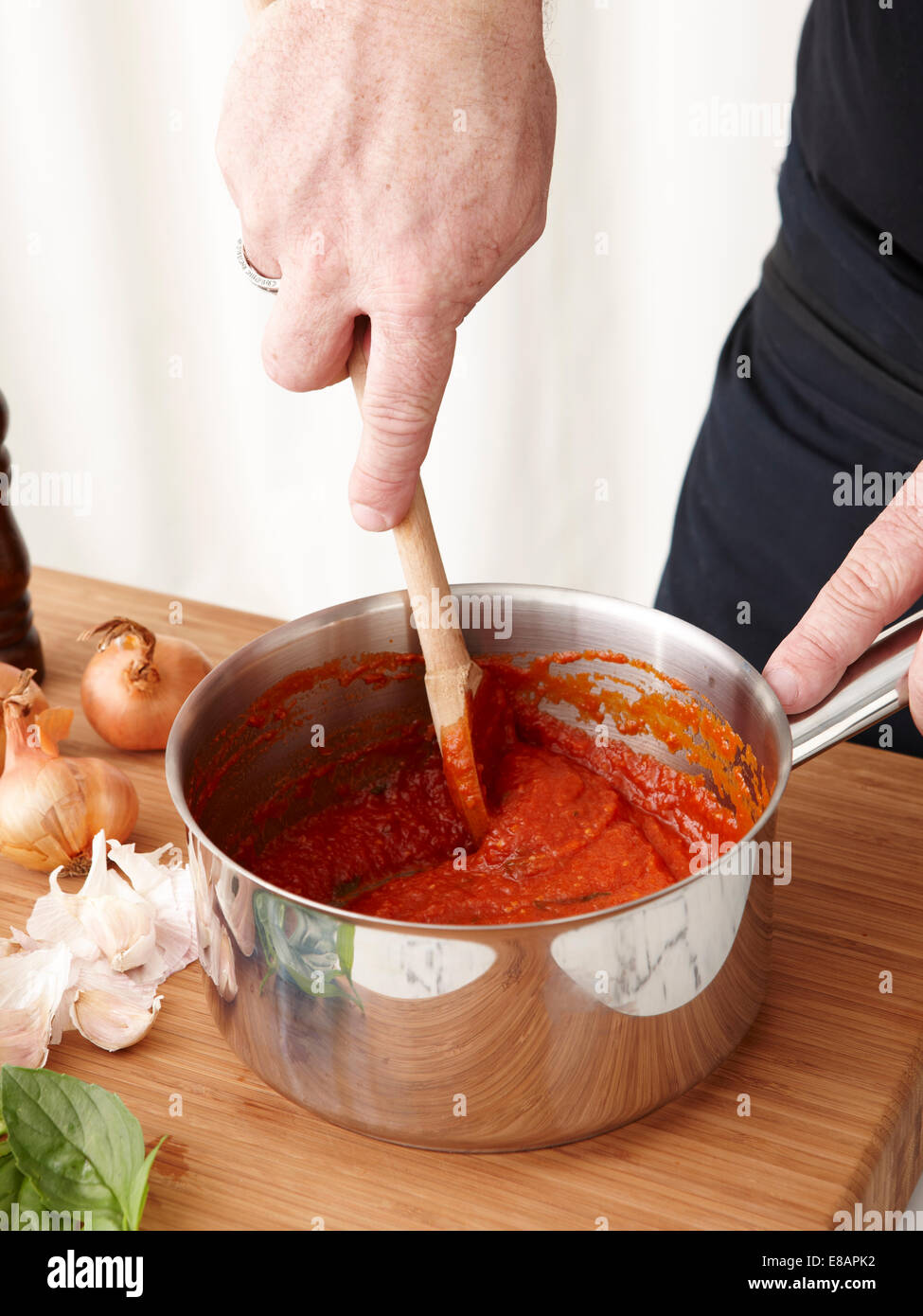 How to make Rolled Rare Lamb Ratatouille Step 02 Stock Photo - Alamy