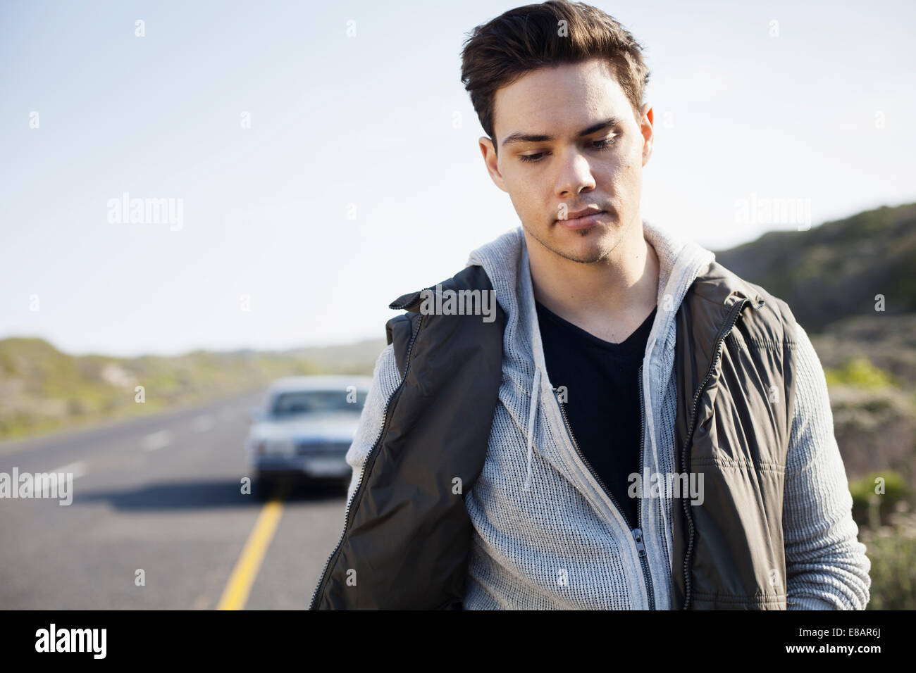 Man looking ahead road hi-res stock photography and images - Alamy