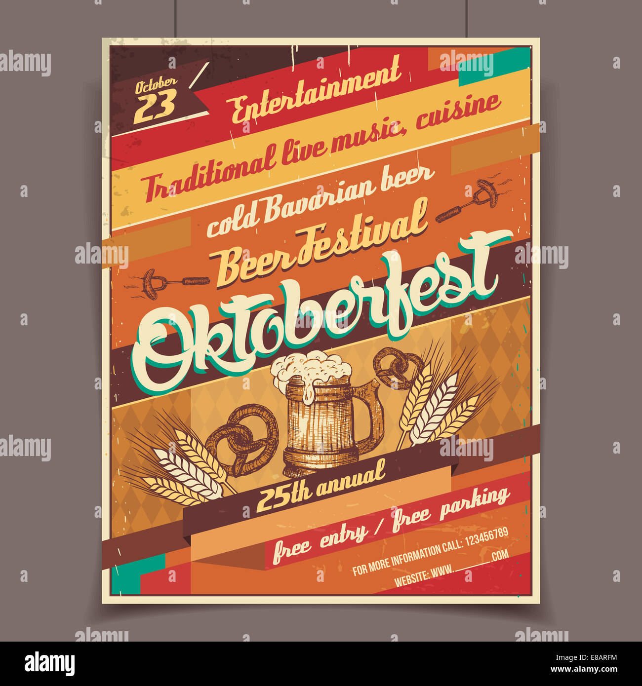 Retro beer poster hi-res stock photography and images - Alamy