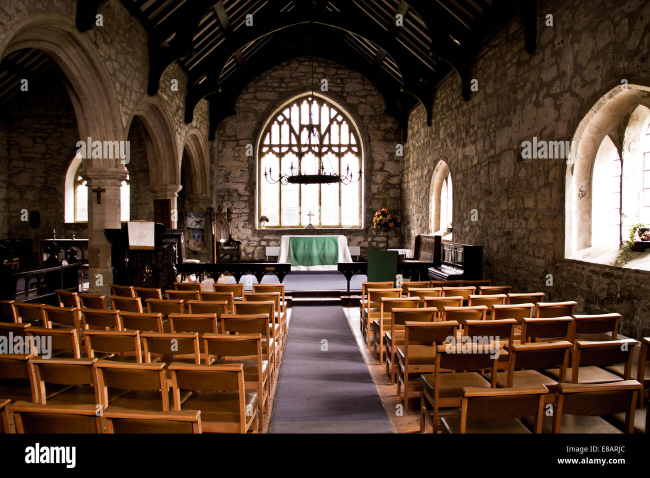 Interior of St Hywyn's Church known as "The Cathedral of Llŷn Aberdaron ...