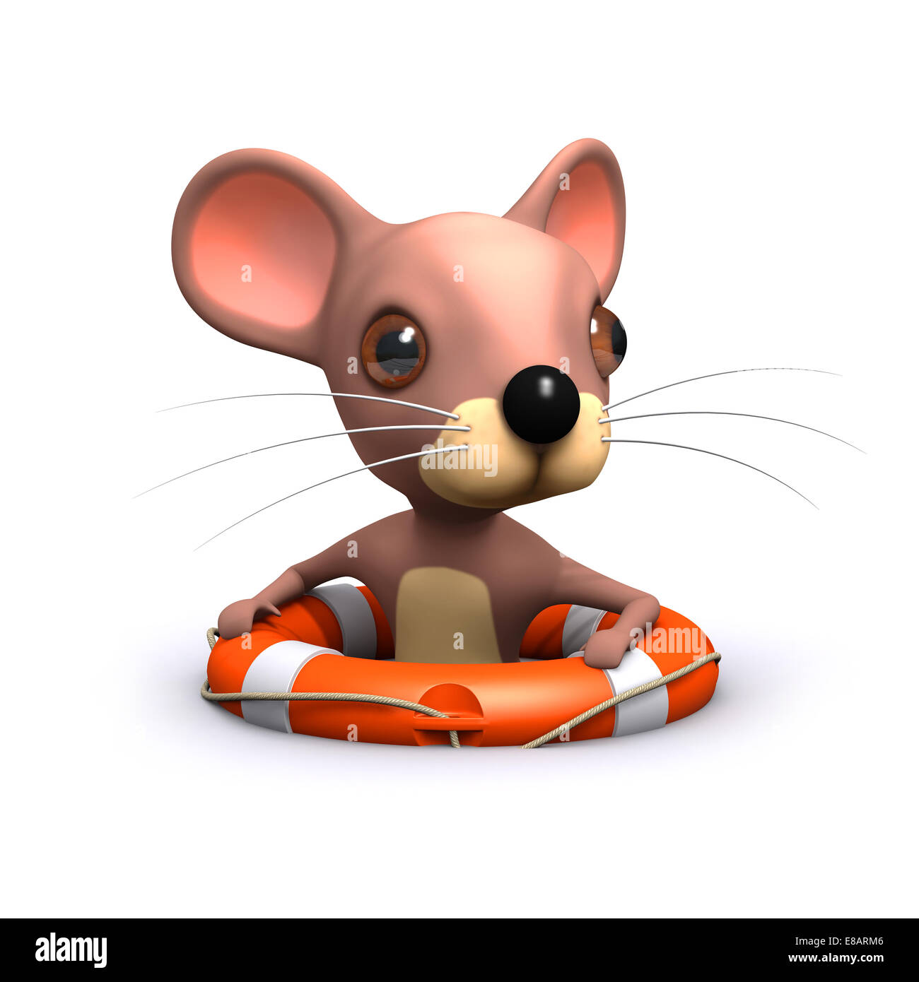 3d render of a cute mouse floating in a life ring Stock Photo - Alamy