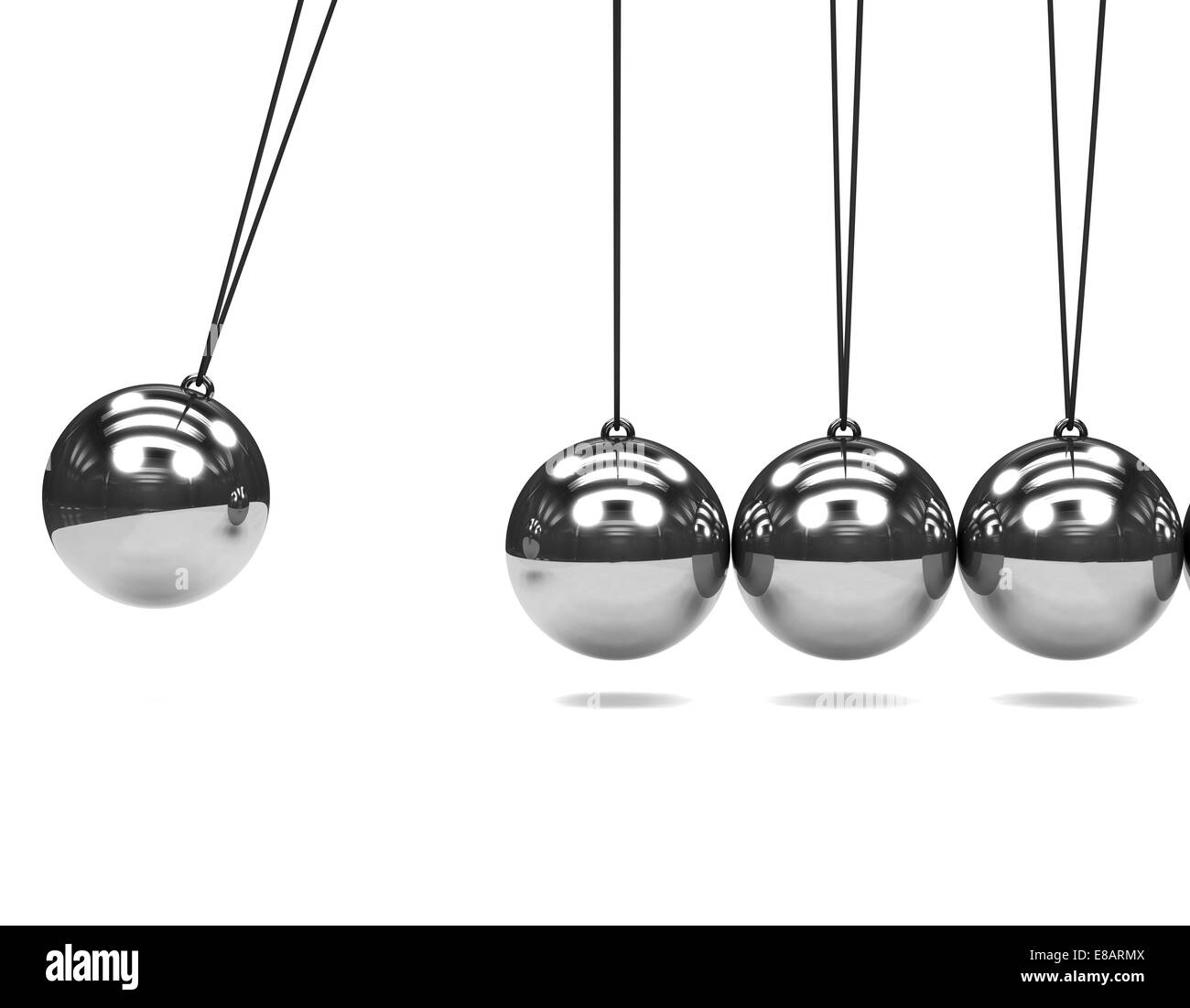 3d render of a Newtons Cradle in motion Stock Photo - Alamy