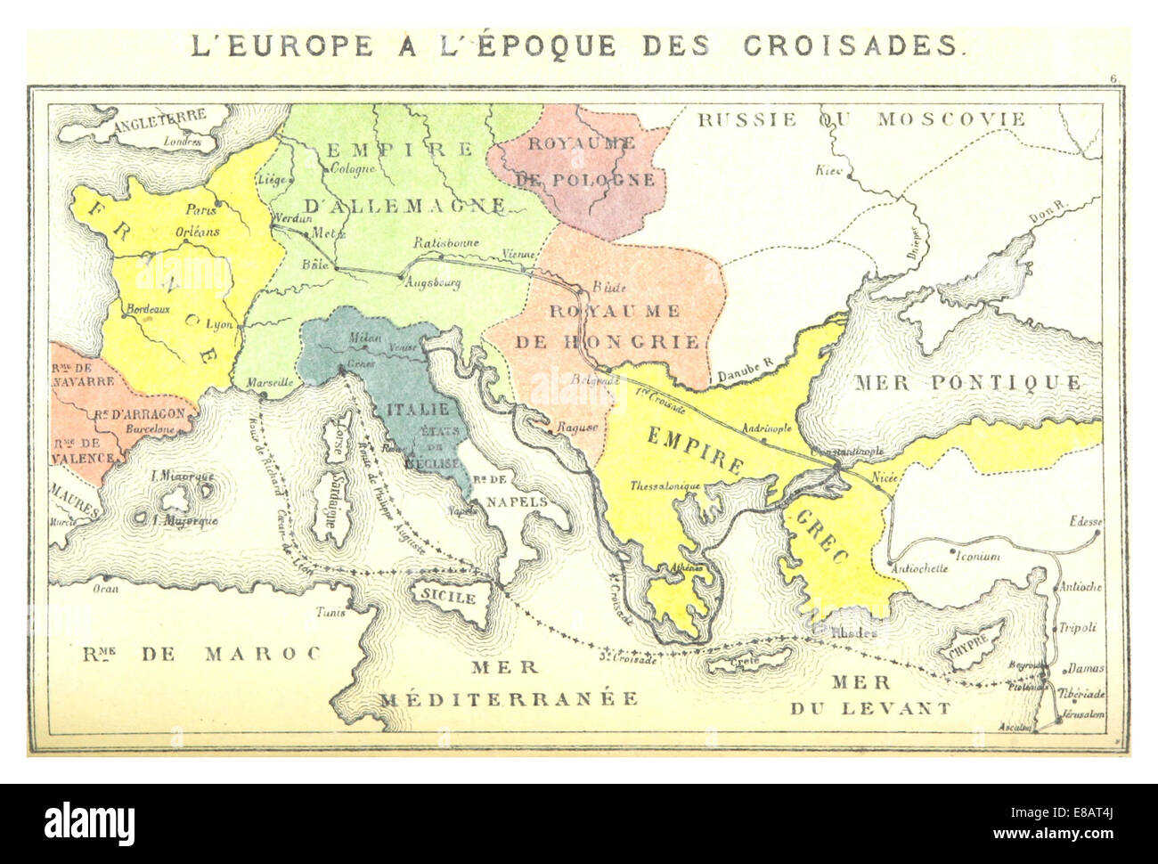 An illustration depicting Europe during the time of the Crusades. This ...