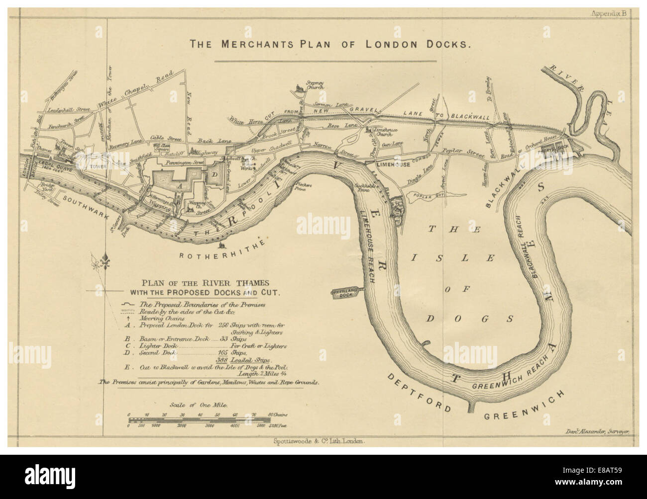 Merchants plan of the london docks hi-res stock photography and images ...