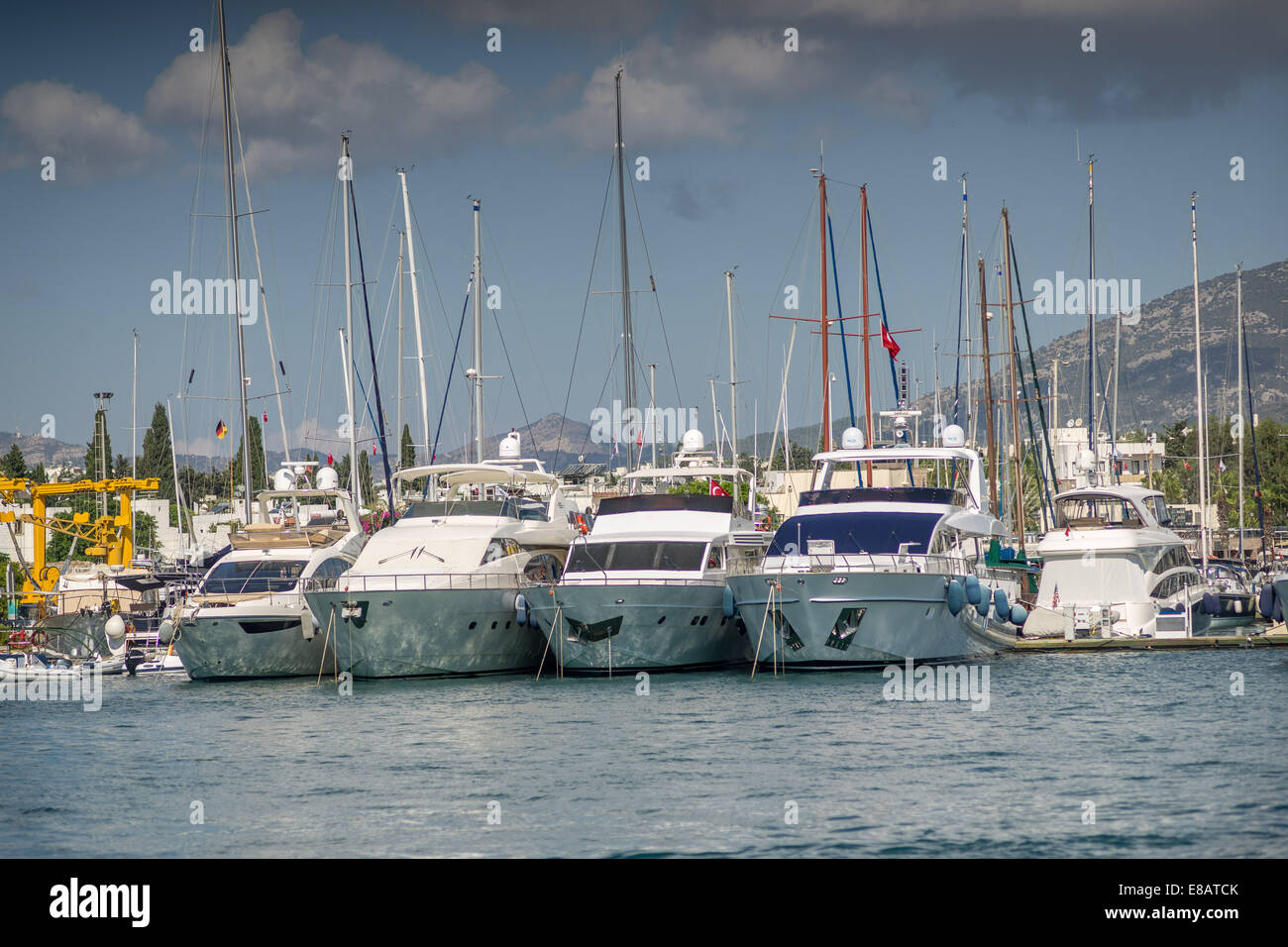 Boats in Bodrum port Turkey Stock Photo - Alamy