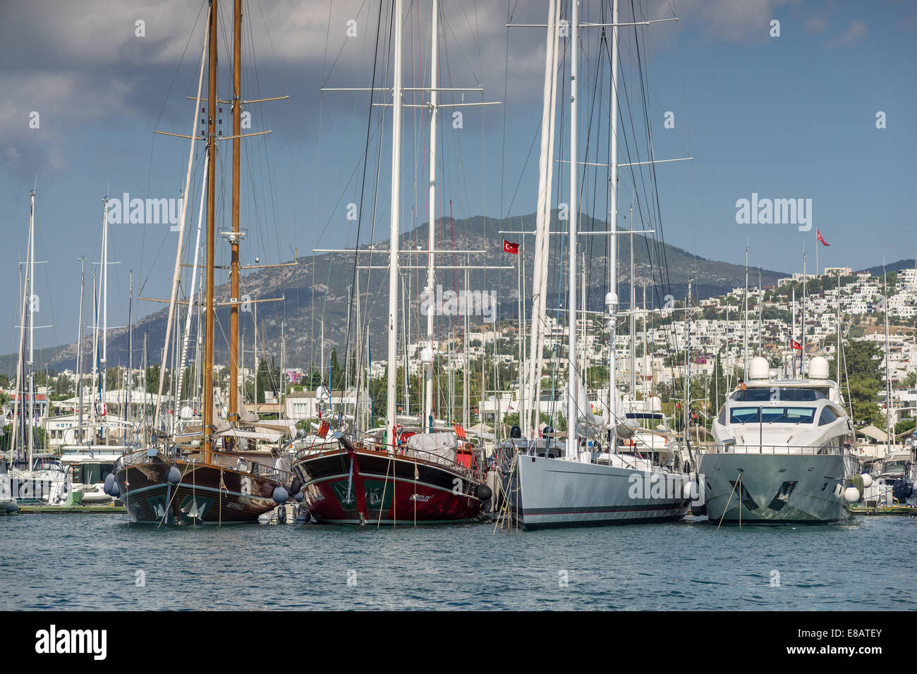 Boats in Bodrum port Turkey Stock Photo - Alamy