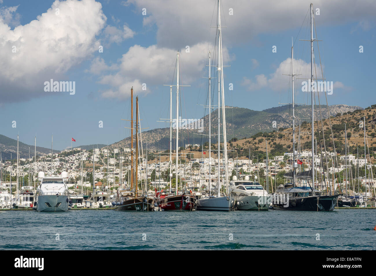 Boats in Bodrum port Turkey Stock Photo - Alamy