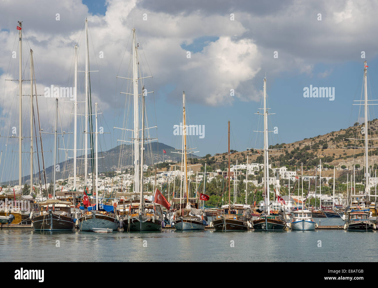 Boats in Bodrum port Turkey Stock Photo - Alamy