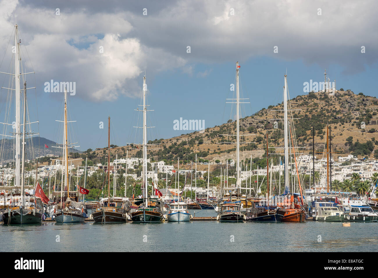 Boats in Bodrum port Turkey Stock Photo - Alamy