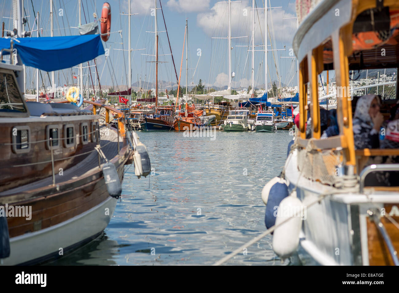 Boats in Bodrum port Turkey Stock Photo - Alamy