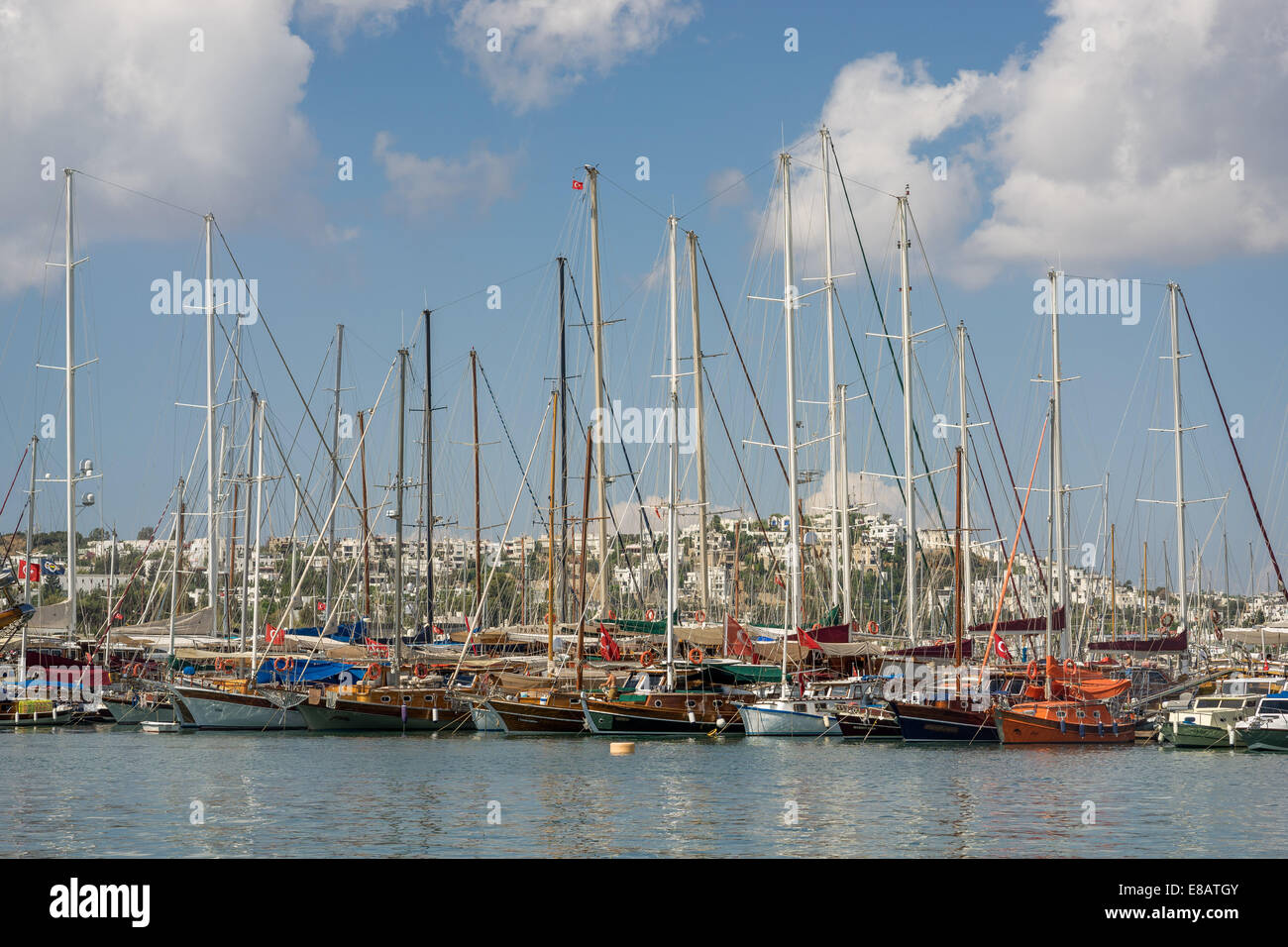 Boats in Bodrum port Turkey Stock Photo - Alamy