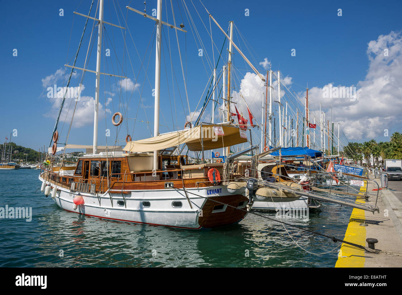 Boats in Bodrum port Turkey Stock Photo - Alamy