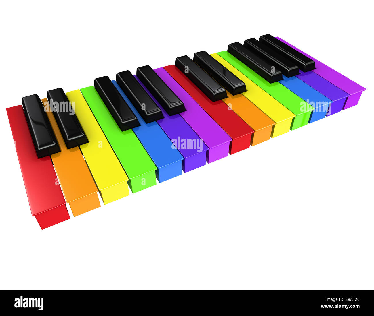 3d render of colored piano keys Stock Photo - Alamy