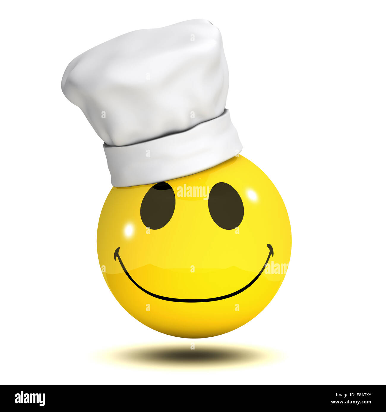 3d render of a smiley wearing a chefs hat Stock Photo - Alamy