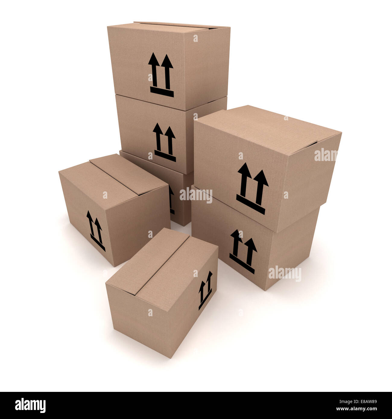 3d render of a stack of cardboard boxes Stock Photo - Alamy