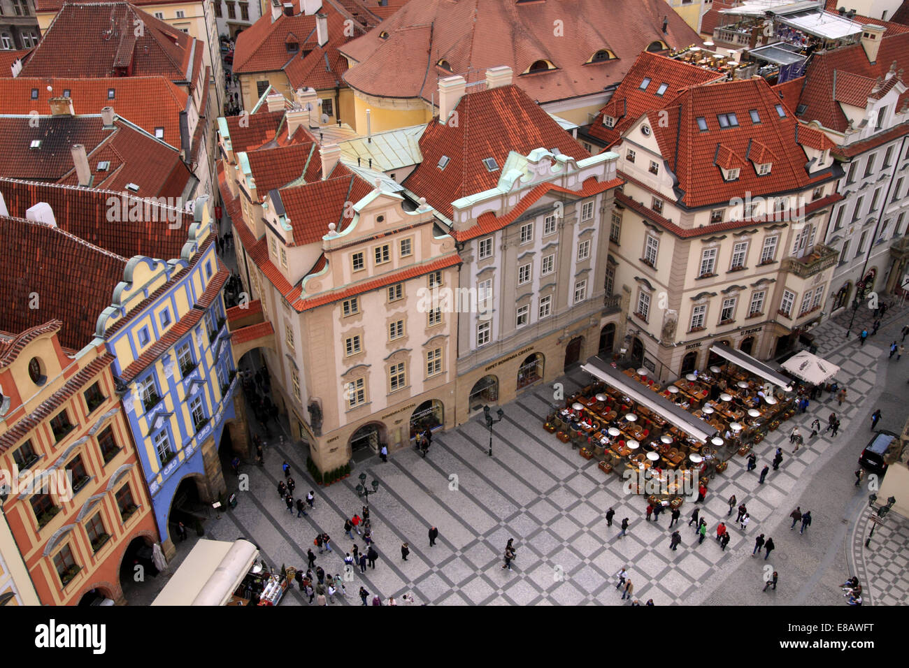 Colorful buildings in the Square of the Old Town in Prague, Czech ...
