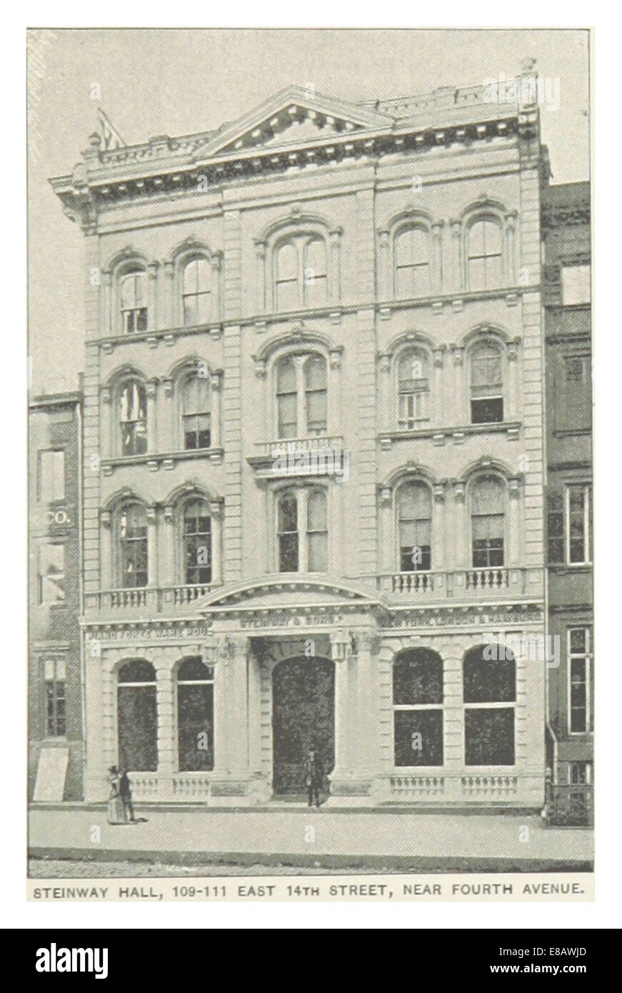 This 1893 illustration depicts Steinway Hall, located at 109-111 East ...