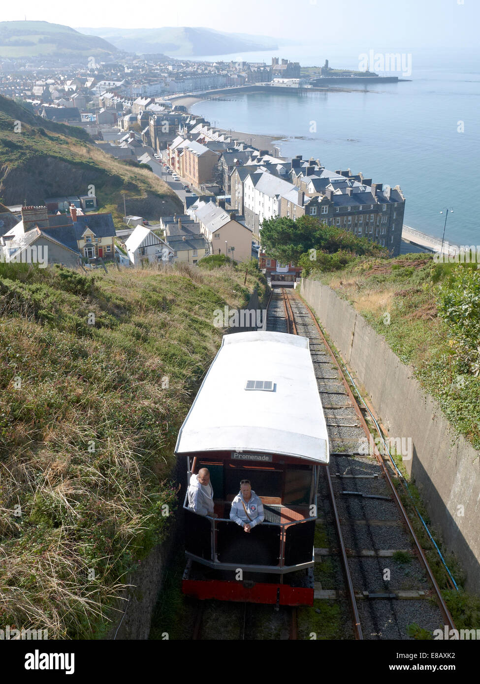 Early morning view of Aberystwyth with Cliff Railway as seen from ...