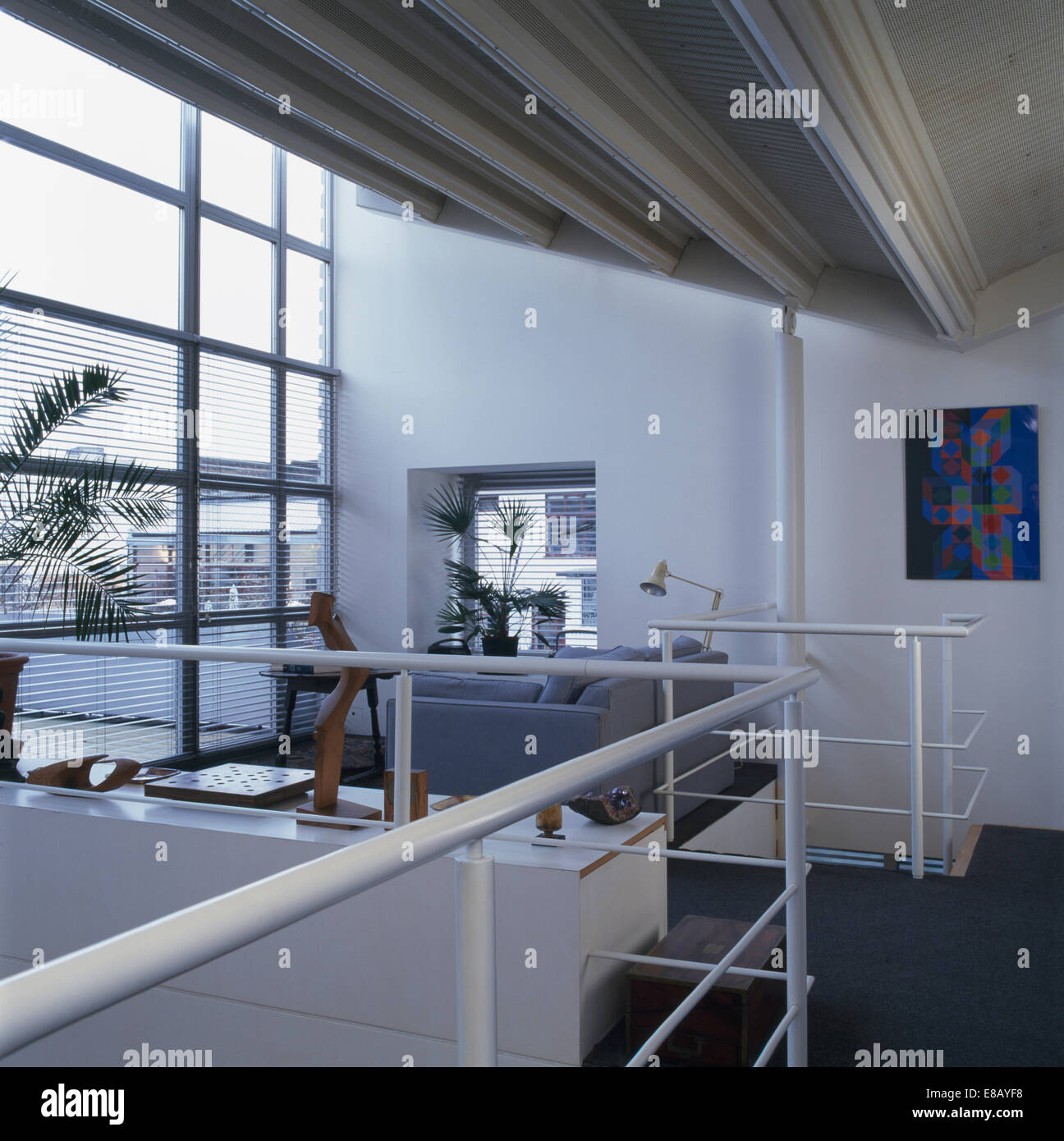 Large open-plan hall in modern loft conversion apartment Stock Photo ...