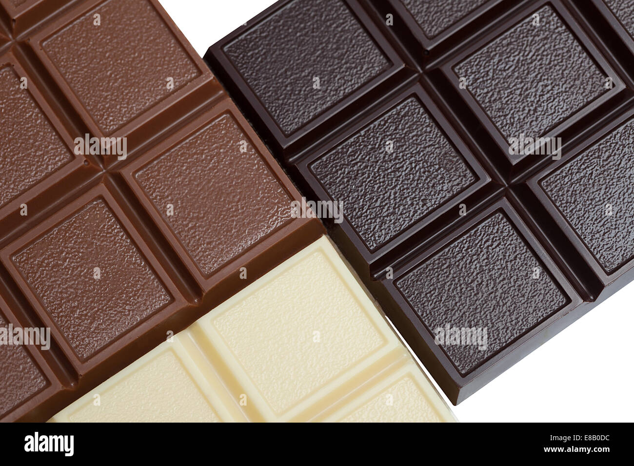 Bars of white, milk and dark chocolate, close-up Stock Photo - Alamy