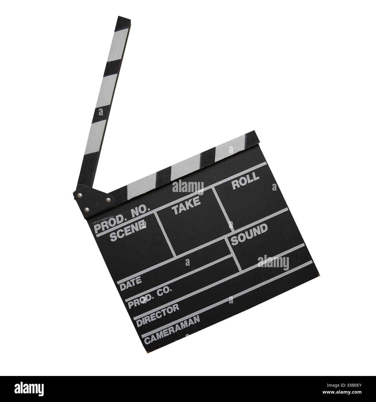 Black clapper board isolated on white background Stock Photo - Alamy