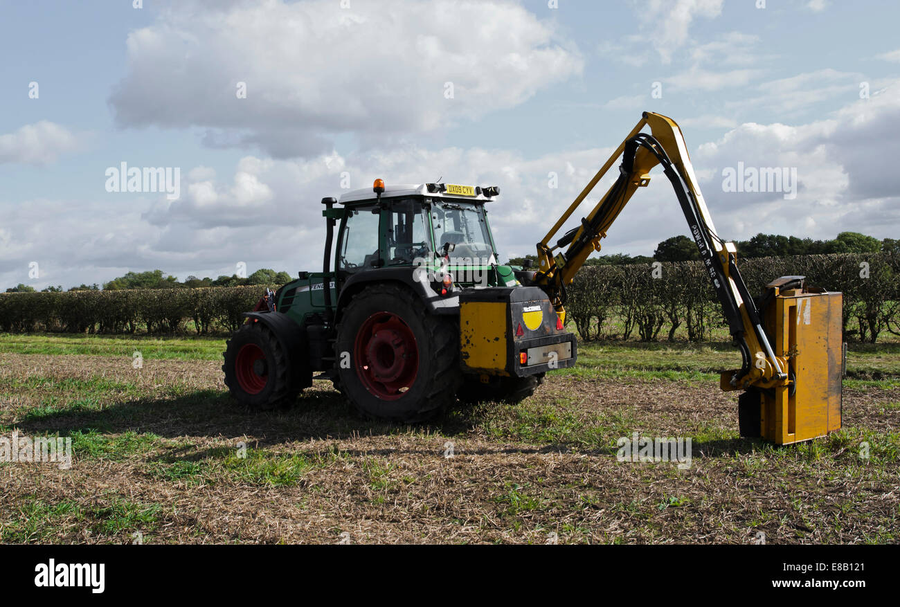 fendt tractor with hedge trimmer cutter Stock Photo - Alamy