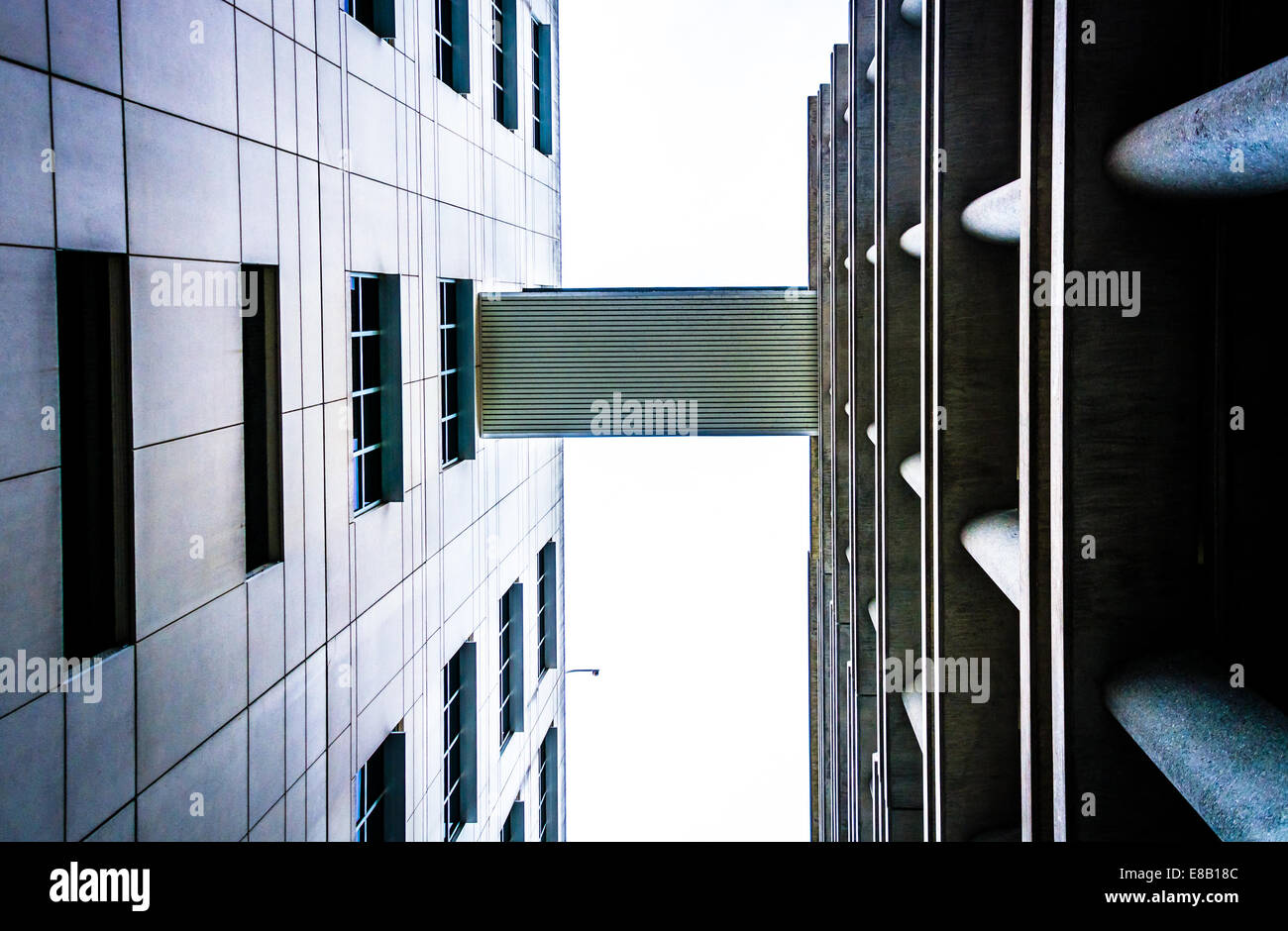 Elevated walkway between two highrises in downtown Harrisburg ...