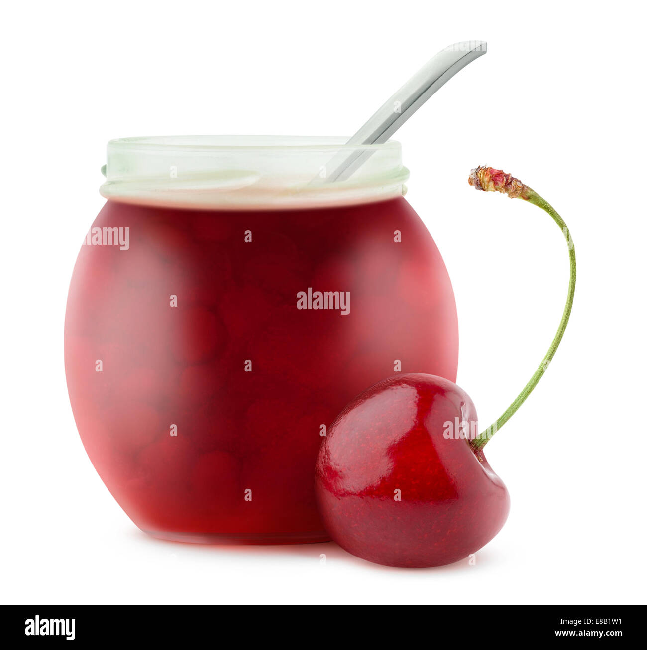 Ripe cherry jam on Cut Out Stock Images & Pictures - Alamy
