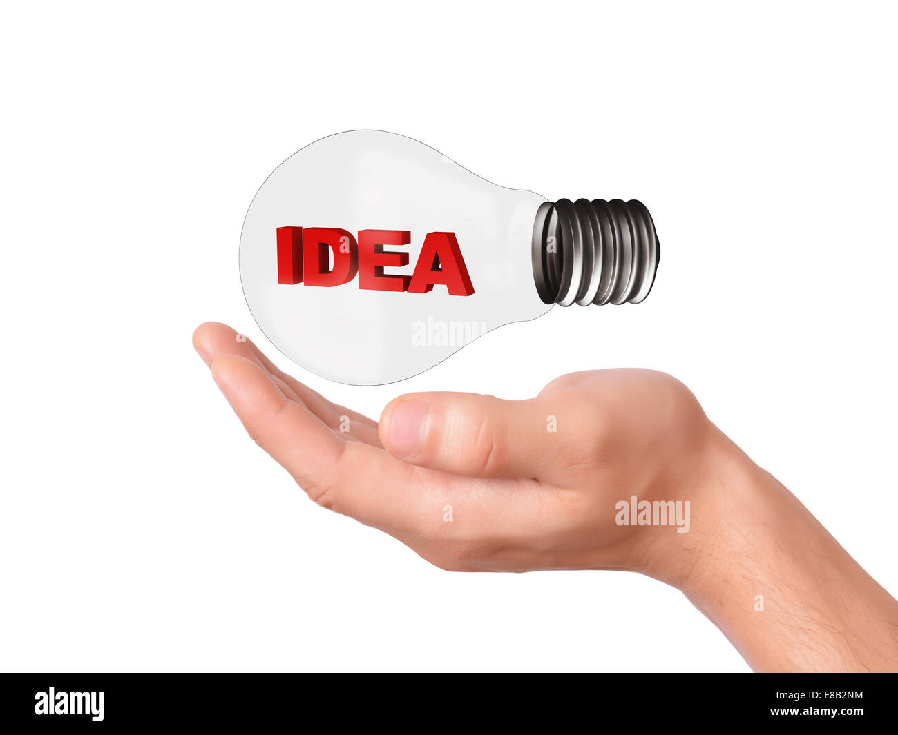 image of hand hold light bulb. business success concept on white ...