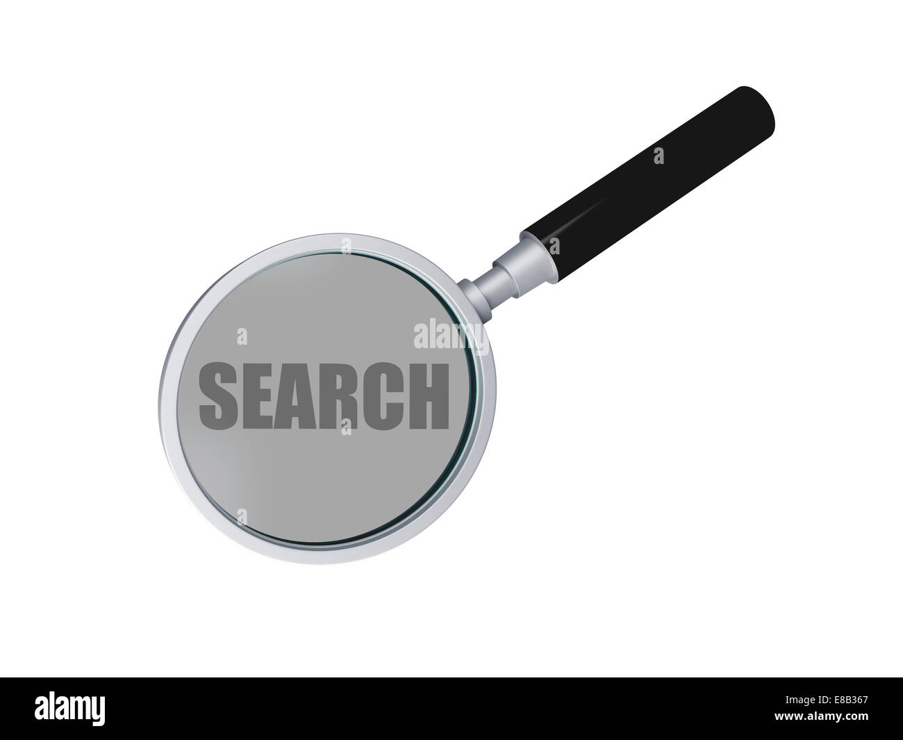 image of Magnifying Glass with search text On White Background 3d ...