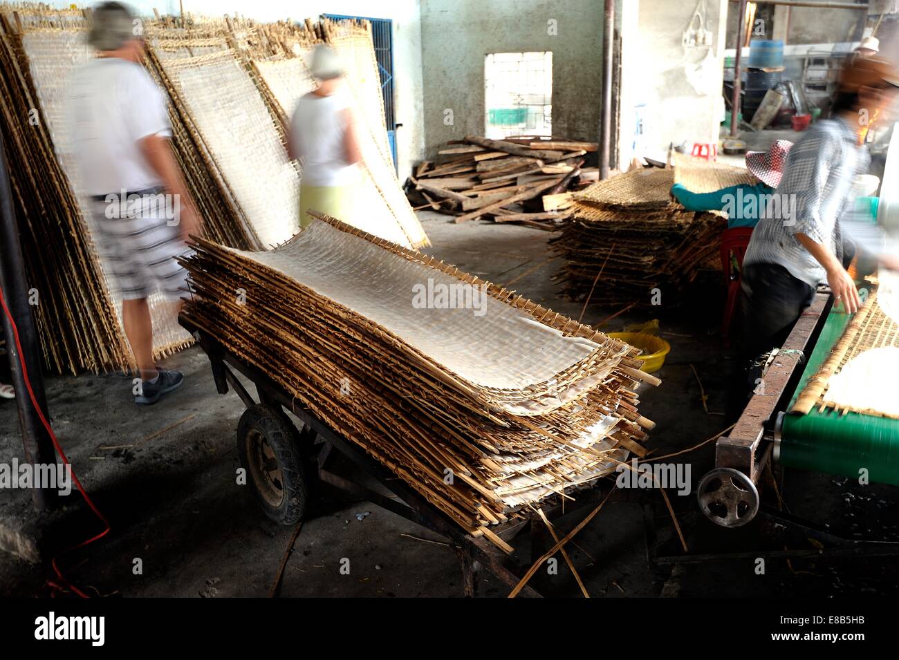 Rice Mats on a Trolley Stock Photo - Alamy