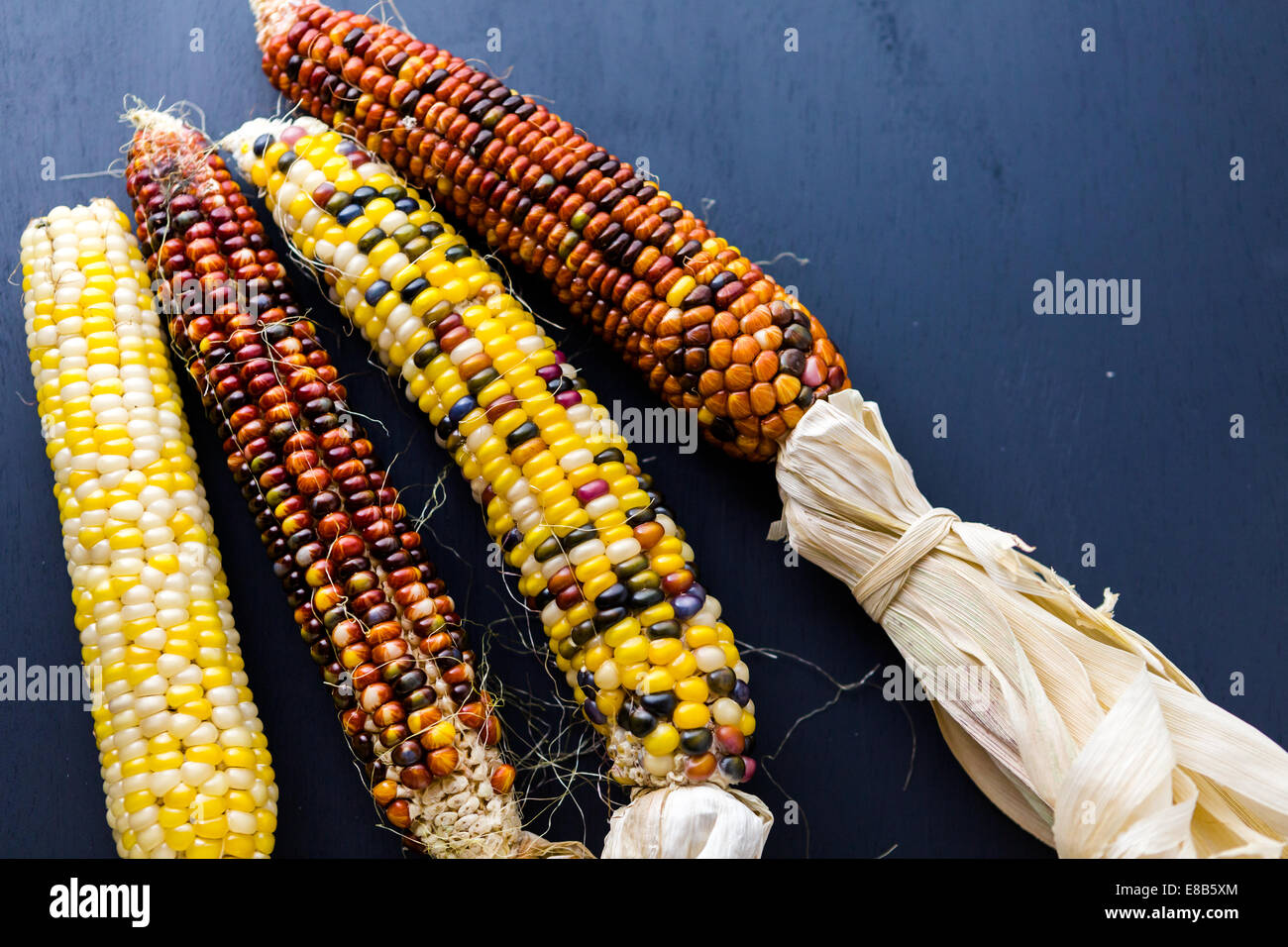 Multi colored indian corn made for Thanksgiving decoration Stock Photo ...