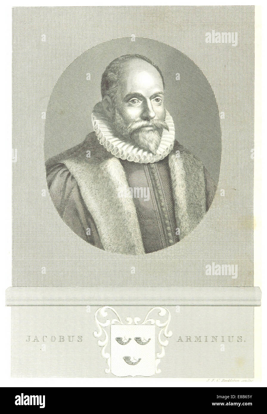 This 1909 illustration by Arend depicts Jacobus Arminius, the 16th ...