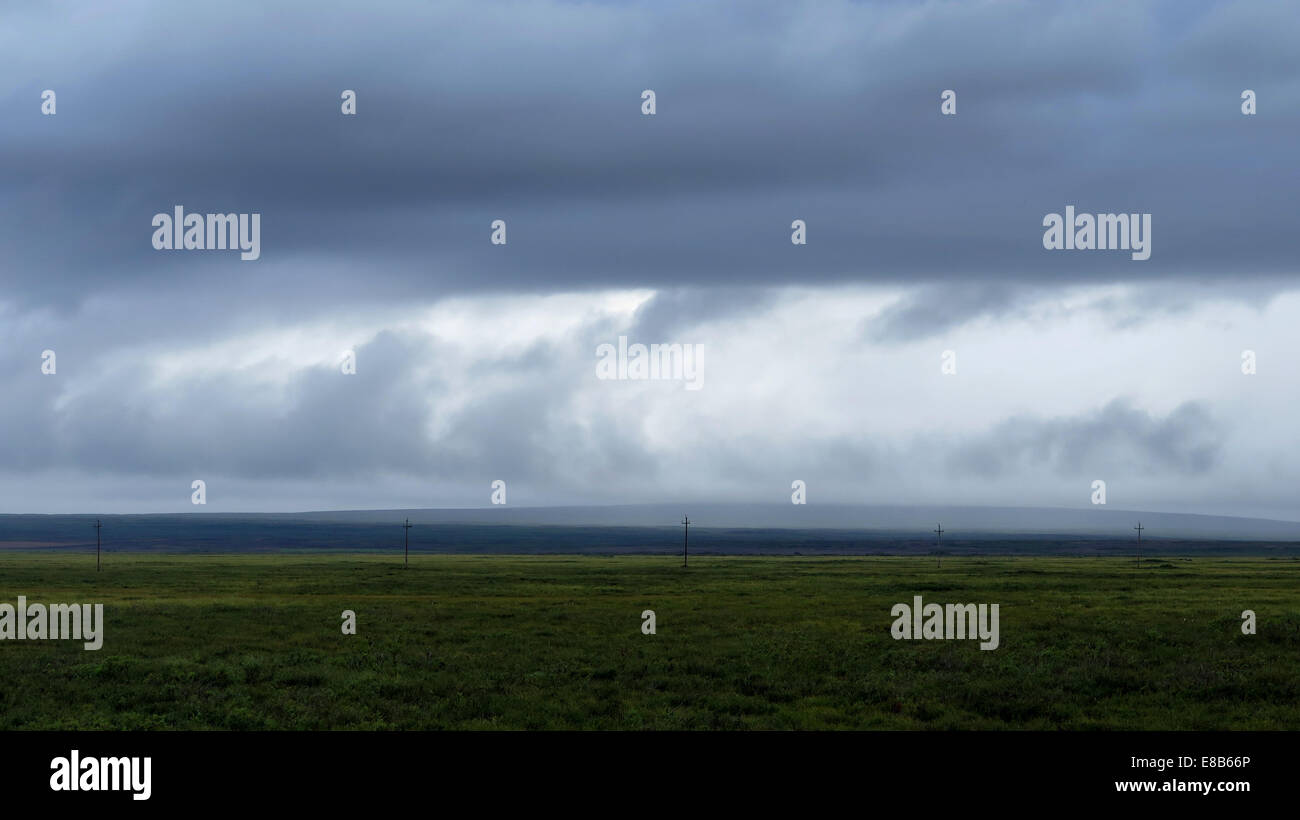 Rainy landscape near lake Myvatn, Iceland Stock Photo - Alamy