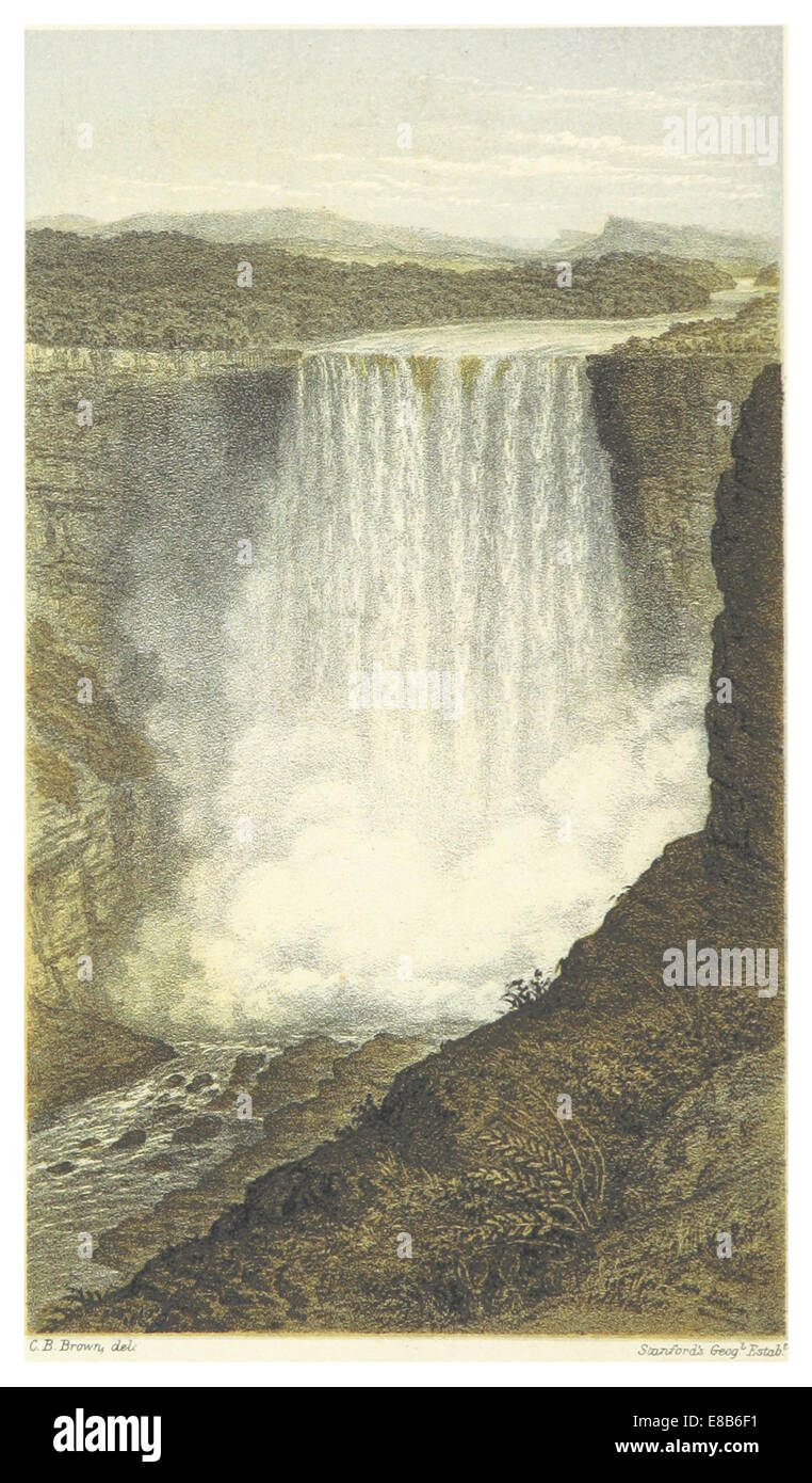 An illustration map of Kaieteur Falls, discovered on April 24th, 1870 ...